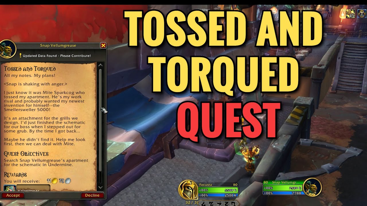 Tossed And Torqued Quest (WoW TWW) - YouTube