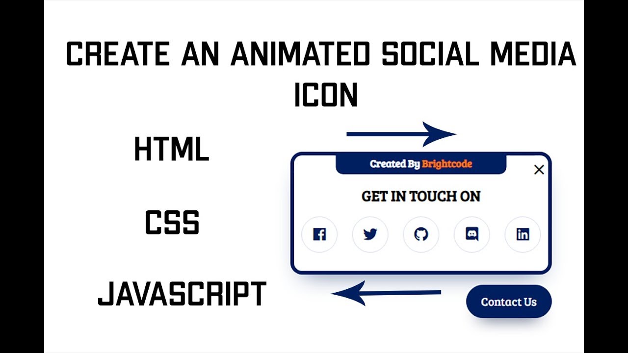 How To Create An Animated Social Media Slide Icon On Button Click ...