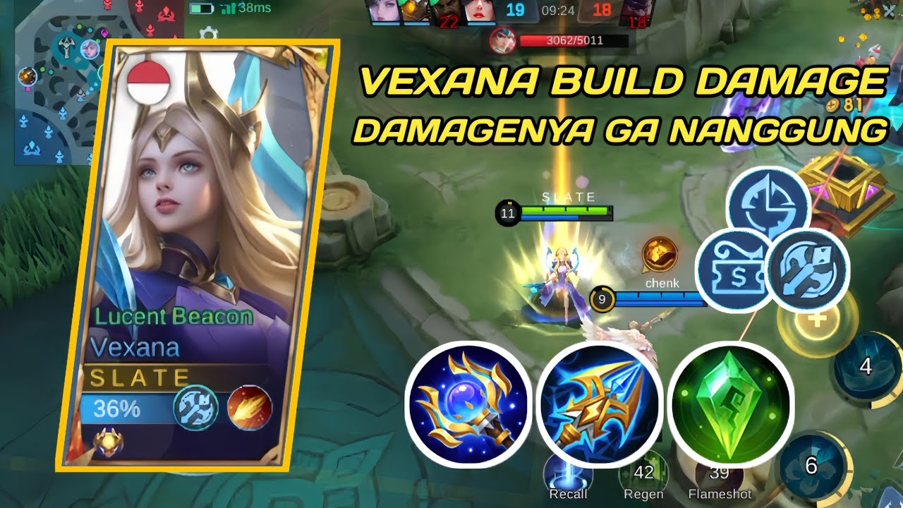 GAMEPLAY VEXANA, ONE SHOT COMBO | BUILD FULL DAMAGE VEXANA | MOBILE ...