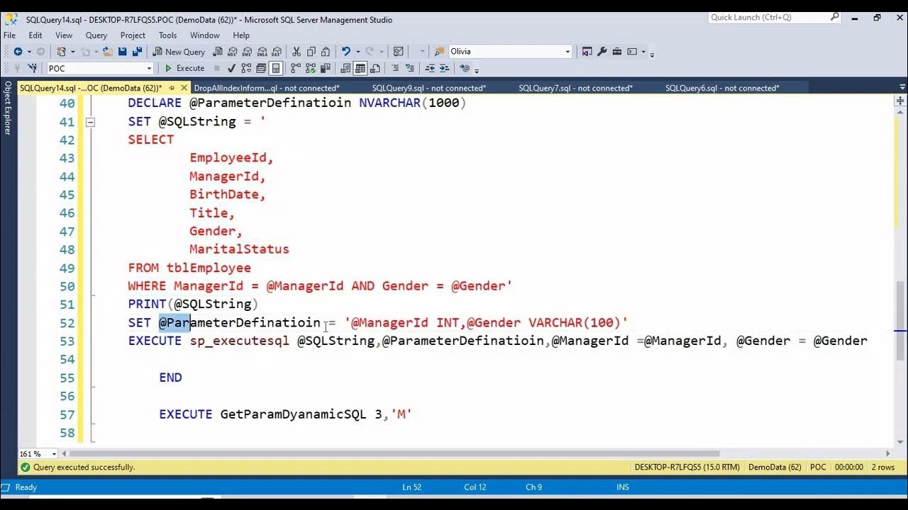 31.How to write Parameterized Dynamic SQL in SQL Server || Telugu - YouTube