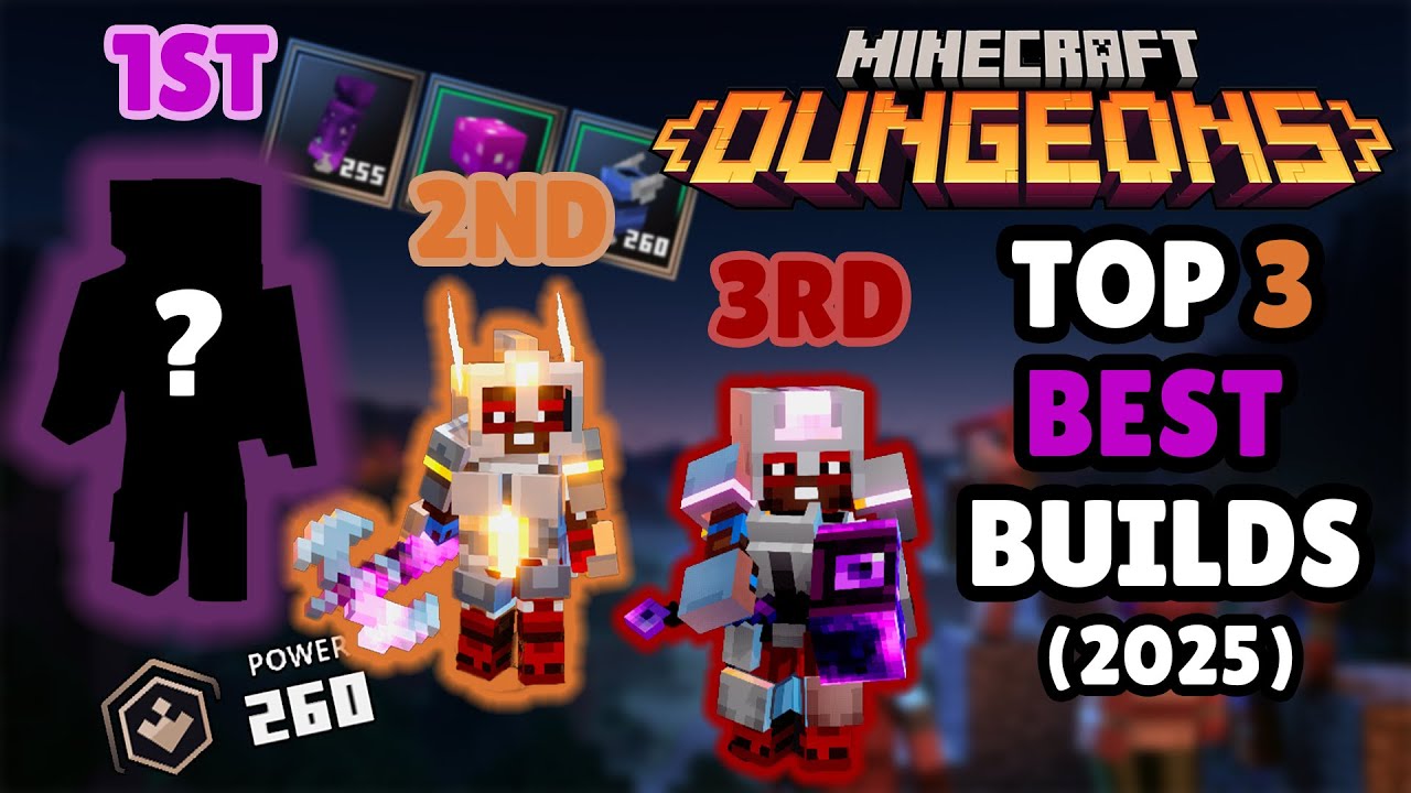 Top 3 BEST Builds For Minecraft Dungeons!!! (All Levels) - YouTube