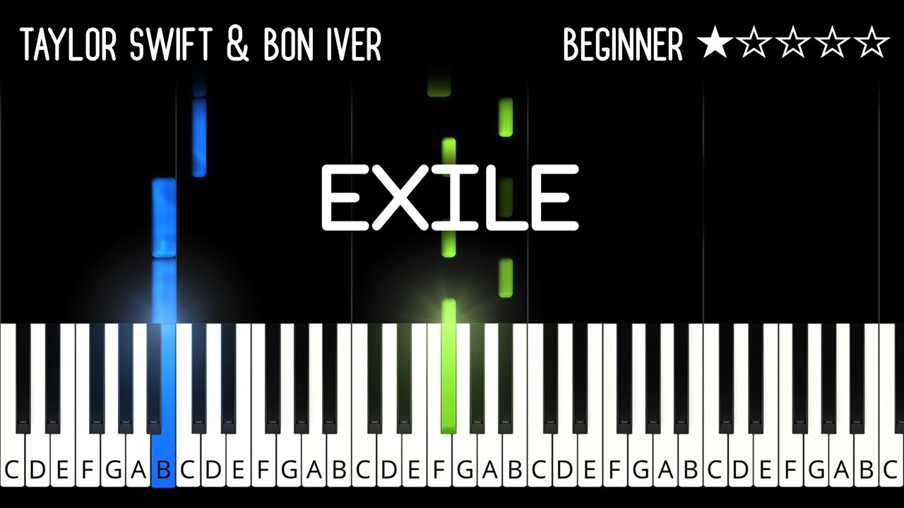 Taylor Swift – exile (feat. Bon Iver) - EASY Piano Tutorial - YouTube