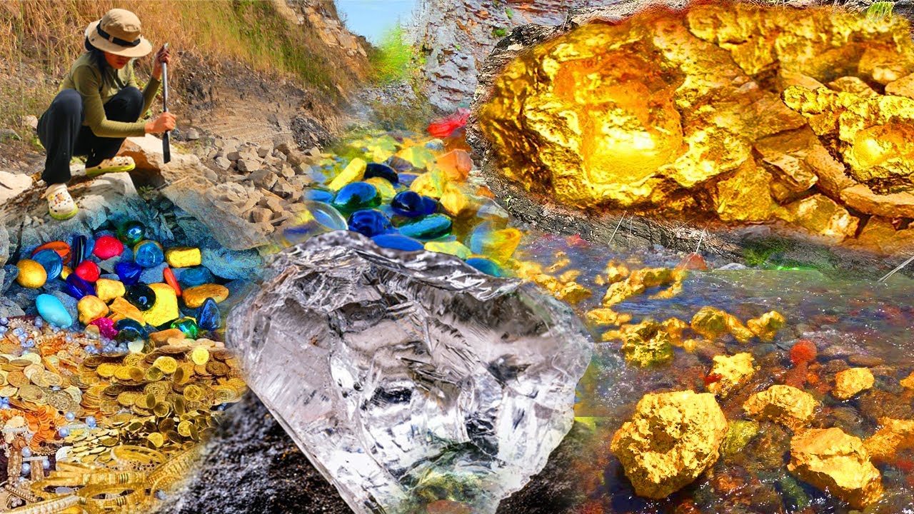 We opened the rock and found a large diamond, a gold mine, using an ...