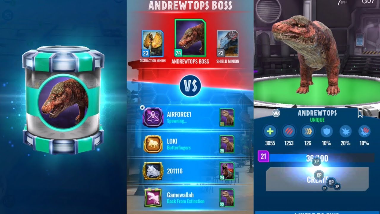 Create Unique Andrewtops | Jurassic world alive | - YouTube