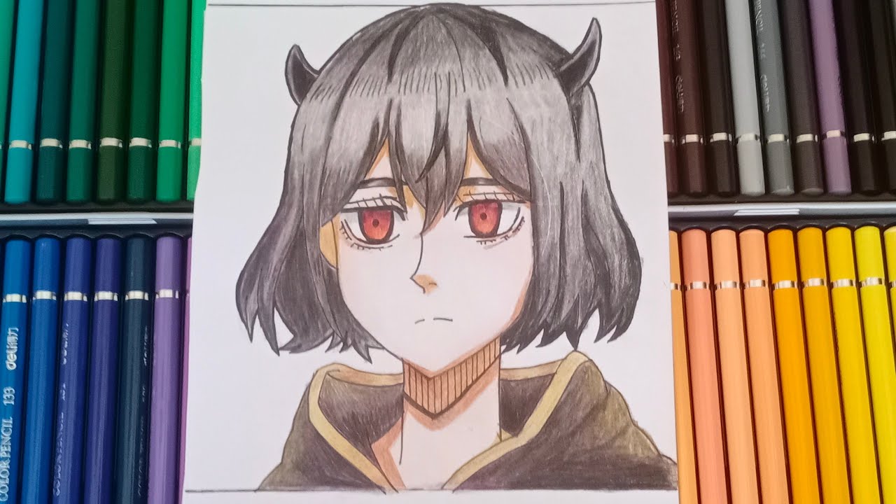 DRAWING/MENGGAMBAR : NERO [BLACK CLOVER] 🖤 - YouTube
