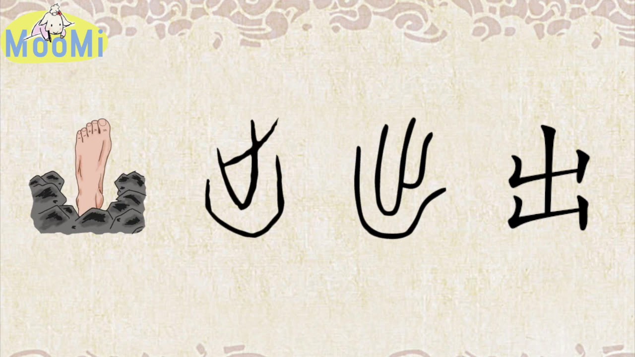 Chinese Character Evolution and Strokes汉字演变+笔画 |出chu / exit, go out ...