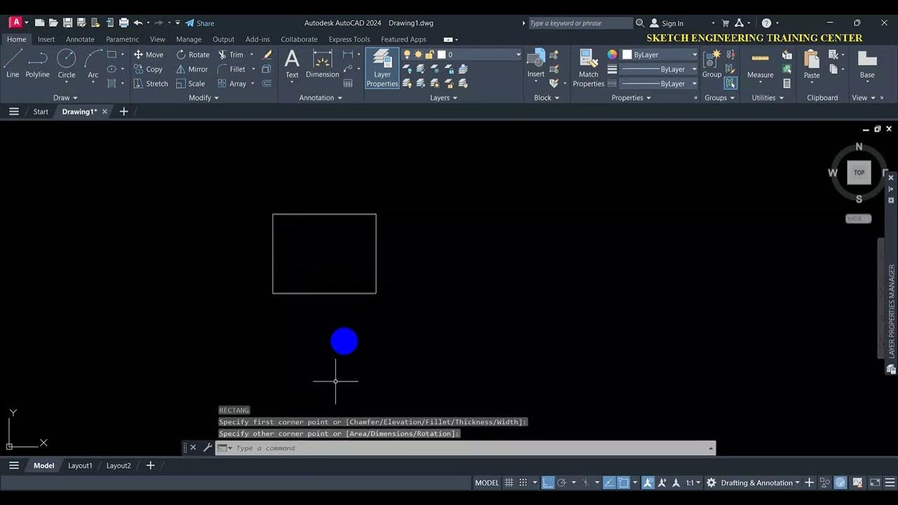 AutoCAD Rectangle Command - YouTube