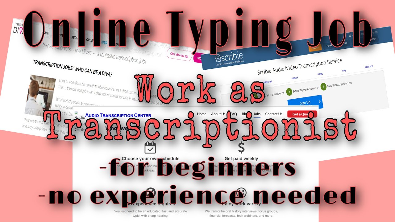 Work as a Transcriber II Transcriptionist II Transcription Jobs II ...