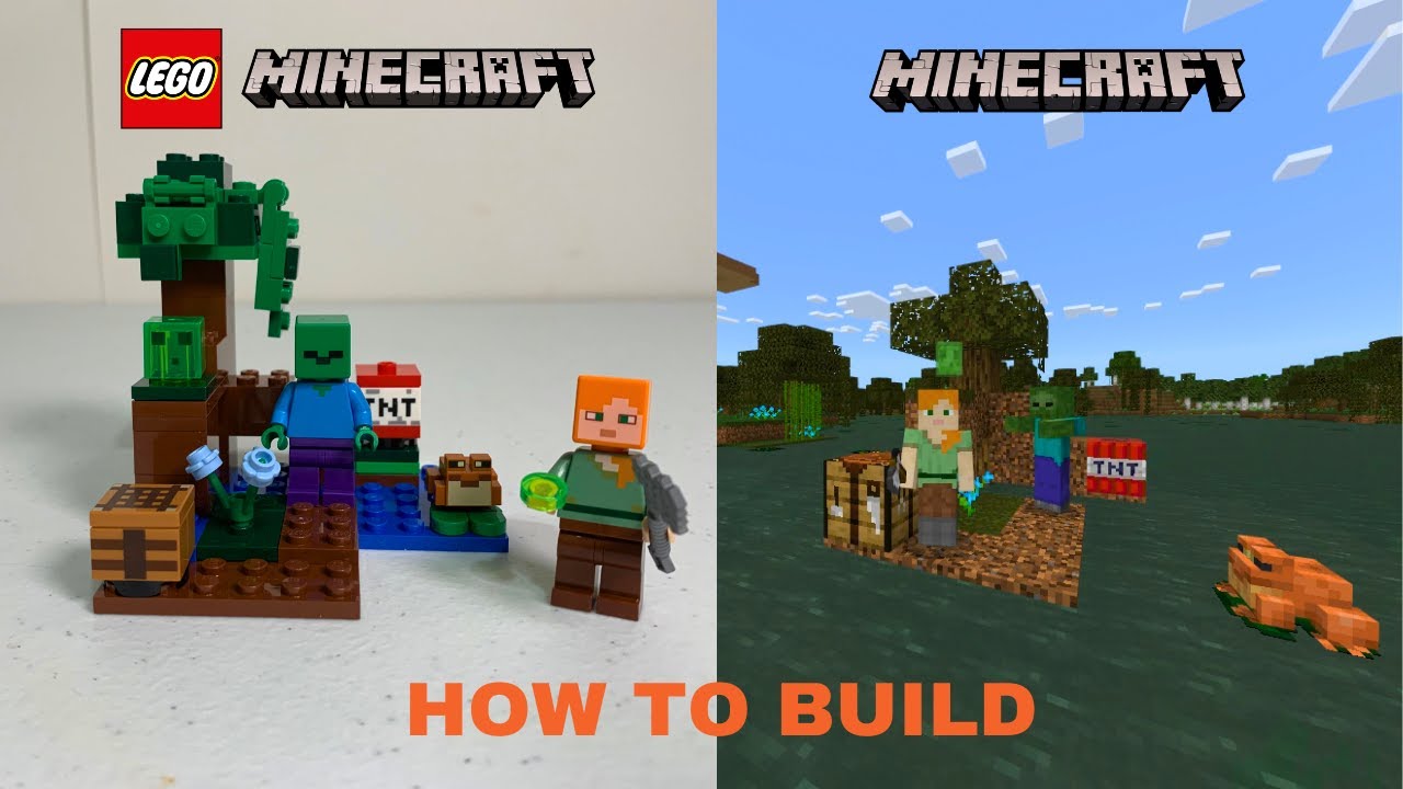 LEGO Minecart The Swamp Adventure Set 21240 in Minecraft - YouTube