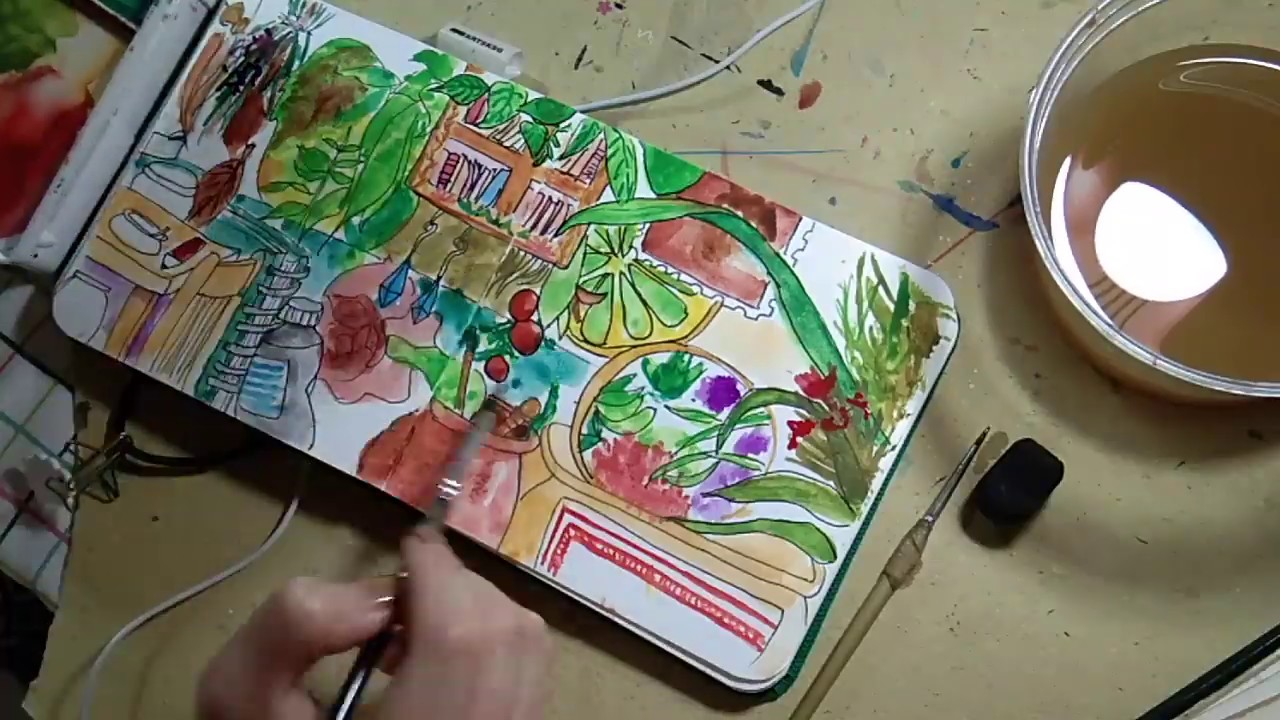 The Secret World of Arrietty Room Watercolor Speed Painting with me ...