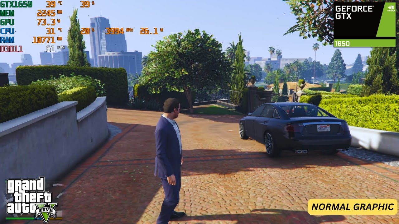 NVIDIA GTX 1650 FPS TEST | GTA 5 NORMAL GRAPHIC ( GRAND THEFT AUTO 5 )# ...