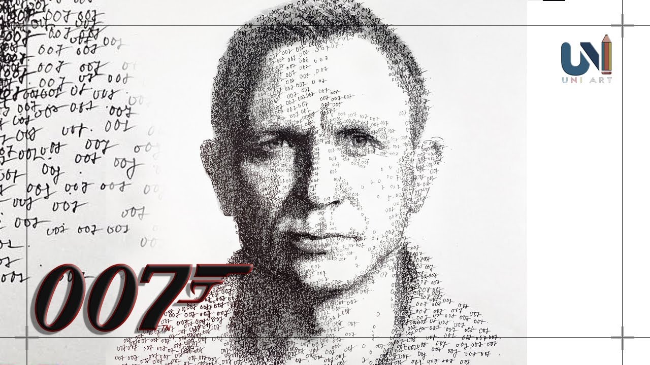 I Draw 007 James Bond (Daniel Craig) NO TIME TO DIE from lots of Number ...