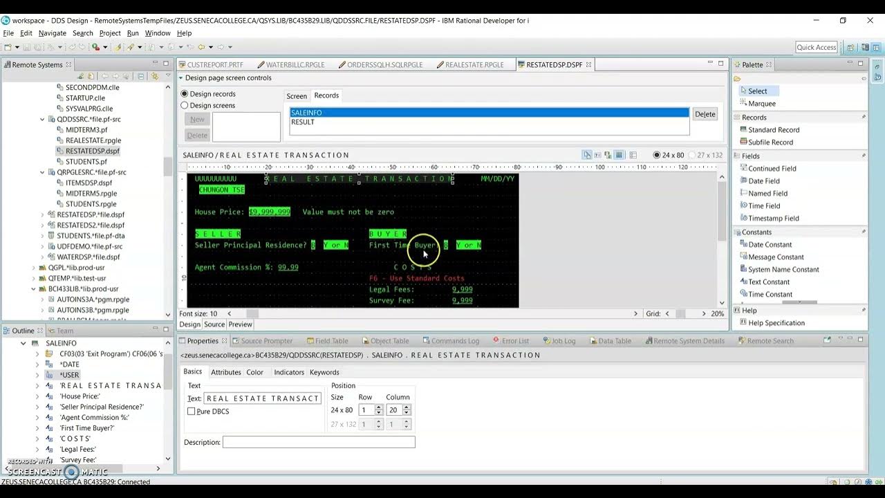 Ibm Rdi As400 Lab3 1 How To Write A Display File Youtube