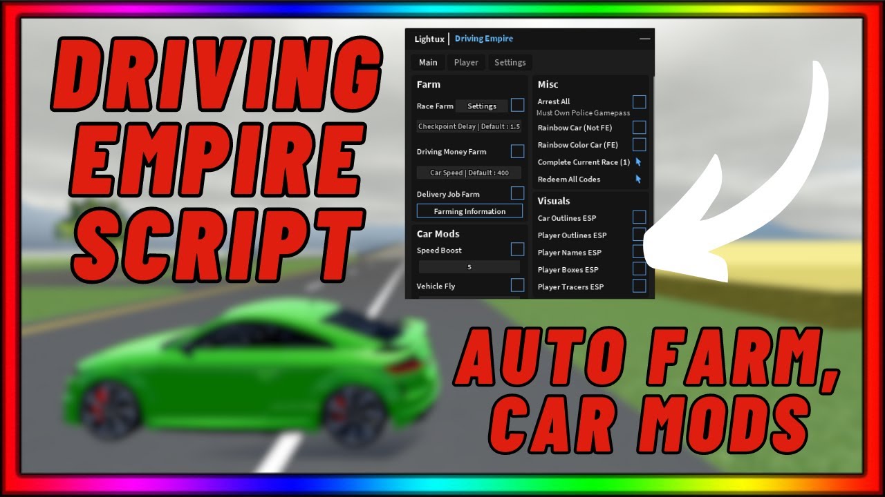 *OP* Roblox Driving Empire Script/GUI! | Auto Farm | Car Mods | Race ...