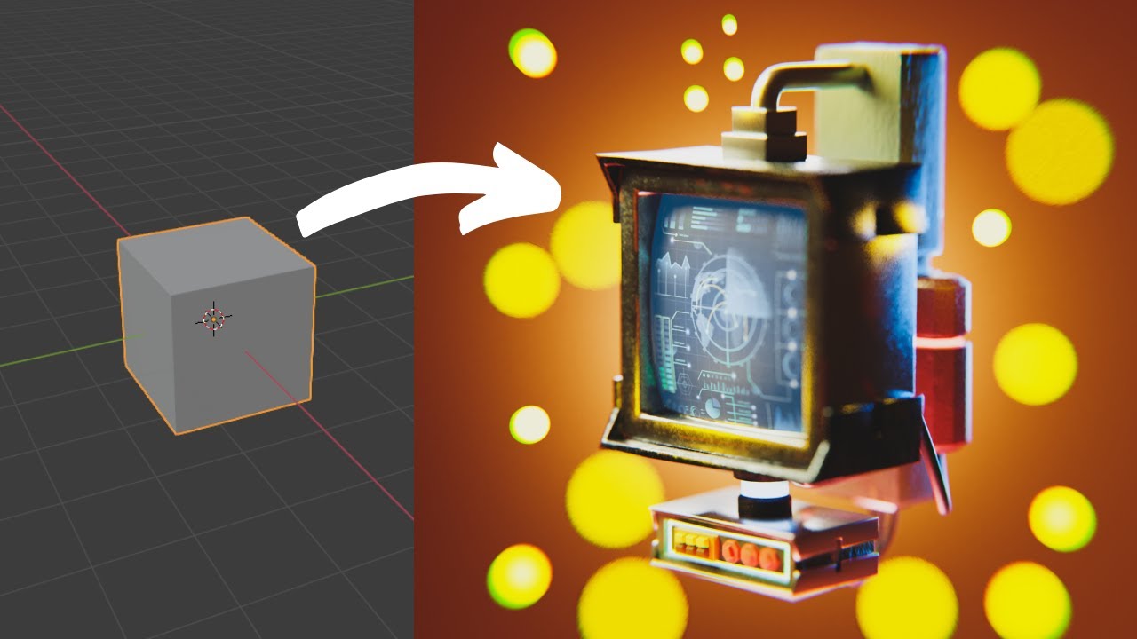 Cómo Diseñar un Monitor Tecnológico en Blender ㅡ 3D Modeling Process ...