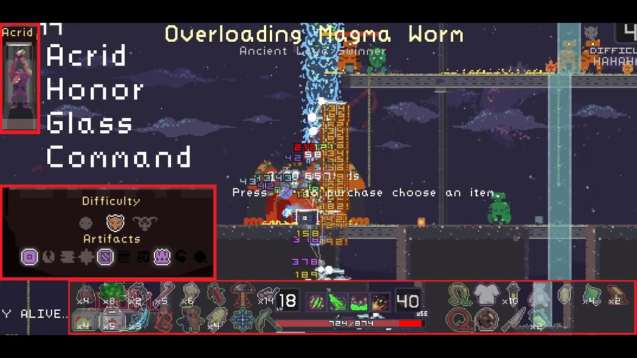 Risk of Rain Acrid Gameplay 🎮 - No Commentary 🔇 - Honor, Glass, Command ...