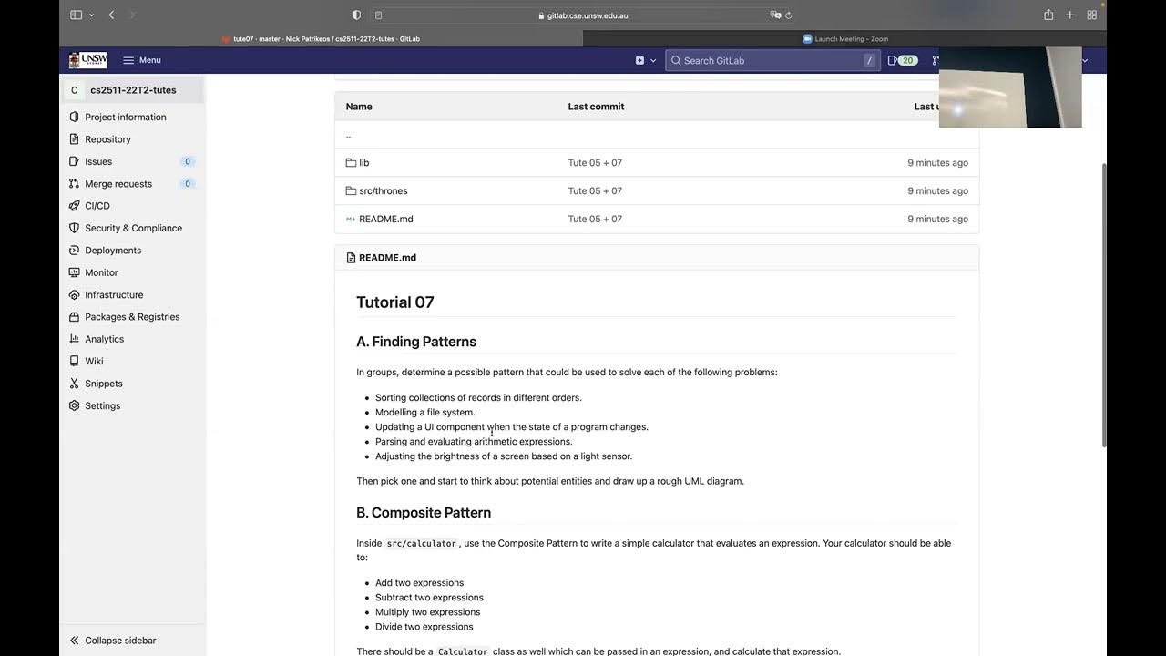 COMP2511 22T2 Tute 07 - Finding Patterns, Composite Pattern, Factory Pattern - YouTube