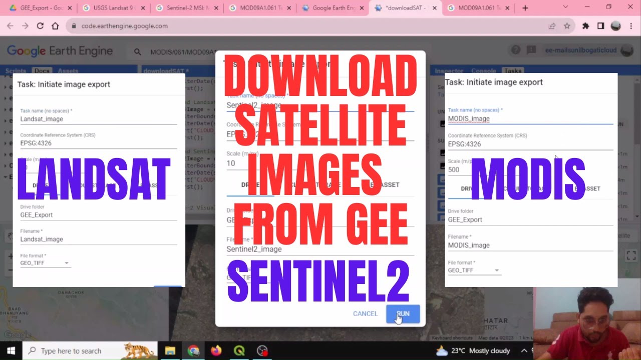 How to Download Satellite Imageries from GEE | Sentinel-2 | LandSat-9 ...