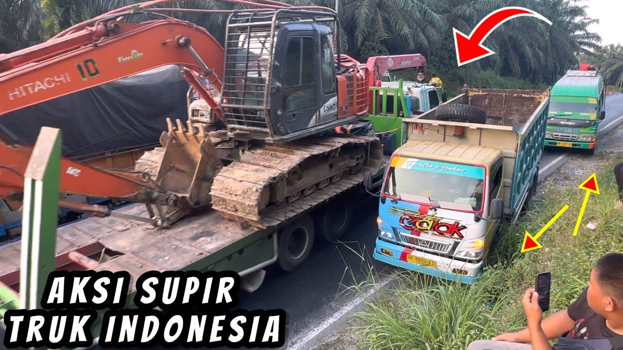 Aksi Supir Truk Indonesia Skil Dan Nyali Nya Luar Biasa - YouTube