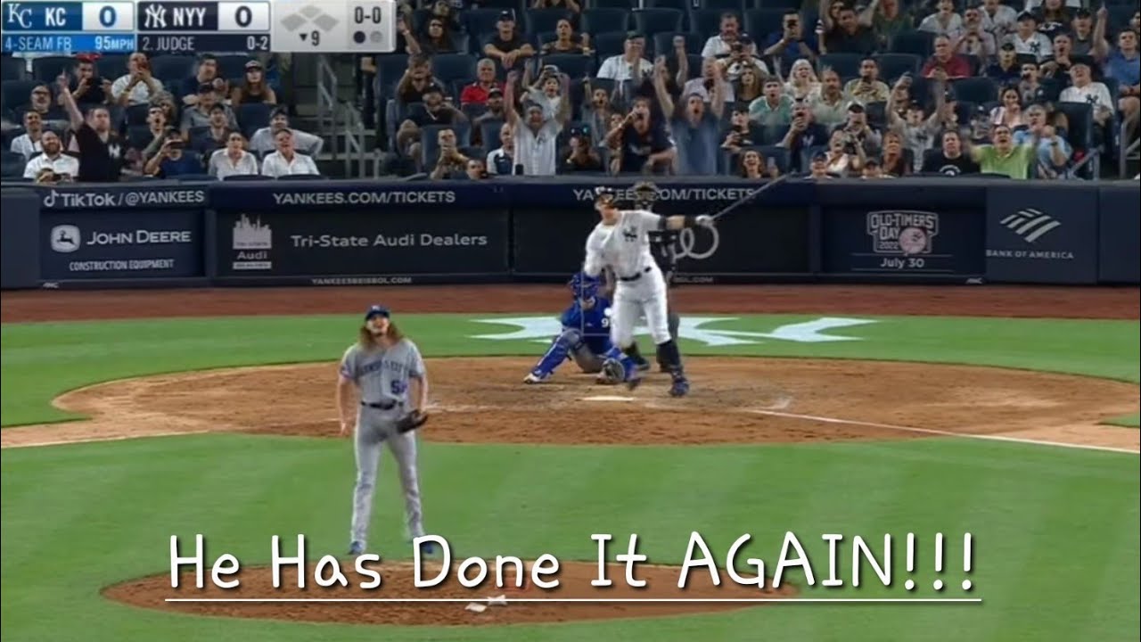 Yankees Aaron Judge WALK OFF HOME RUN vs Royals!! ALL RISE HERE COMES ...