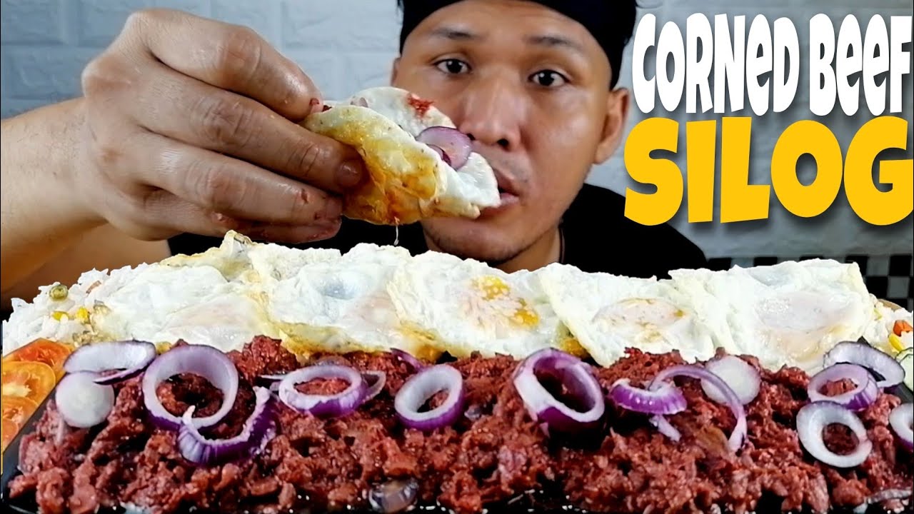 CORNSILOG | CORNED BEEF, SINANGAG ITLOG MUKBANG - YouTube