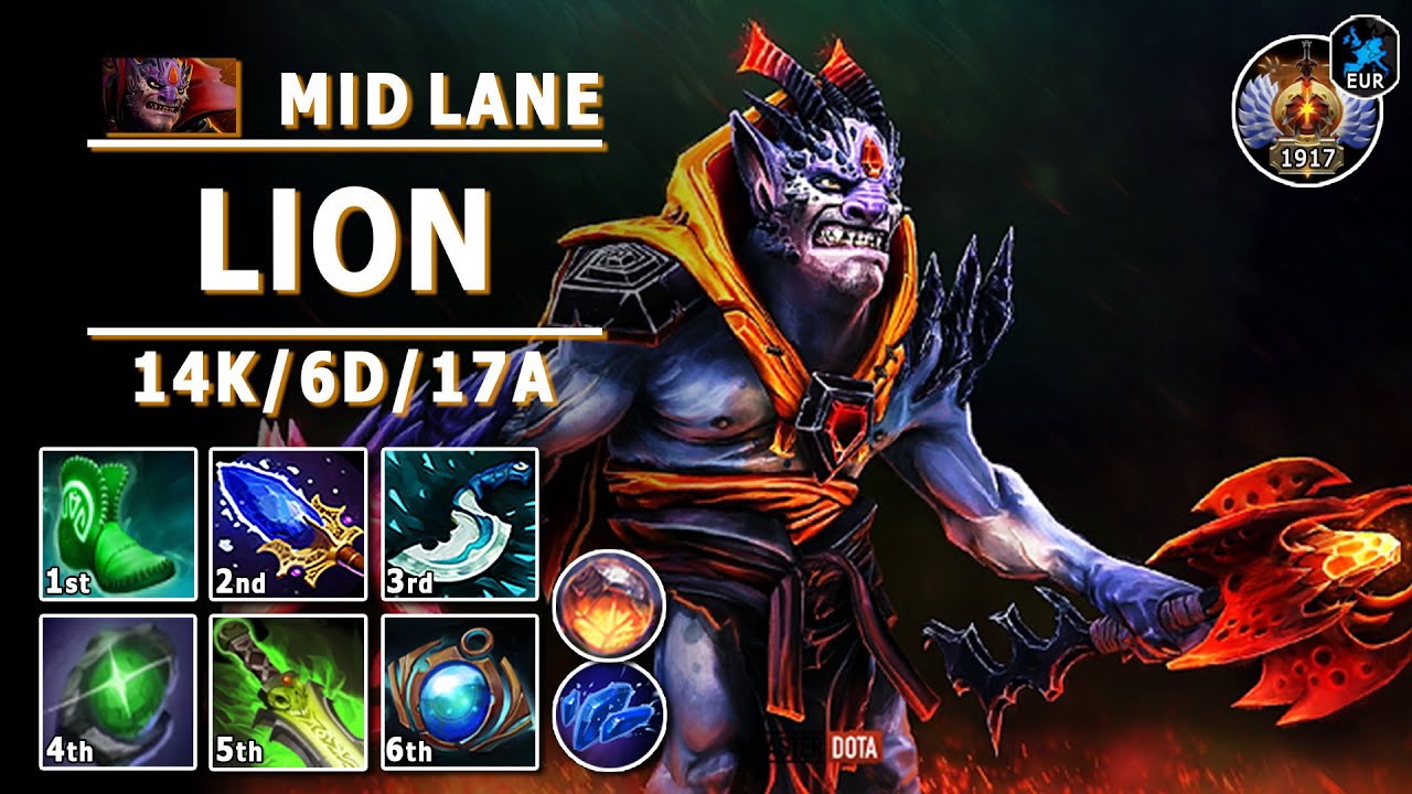 Lion Mid Lane | 7.32c | Pos 2 Core Lion Play | Dota 2 Immortal Gameplay - YouTube