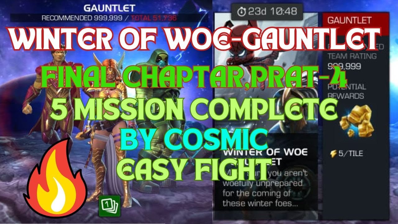 winter of woe gauntlet best cosmic team with objective completion ...