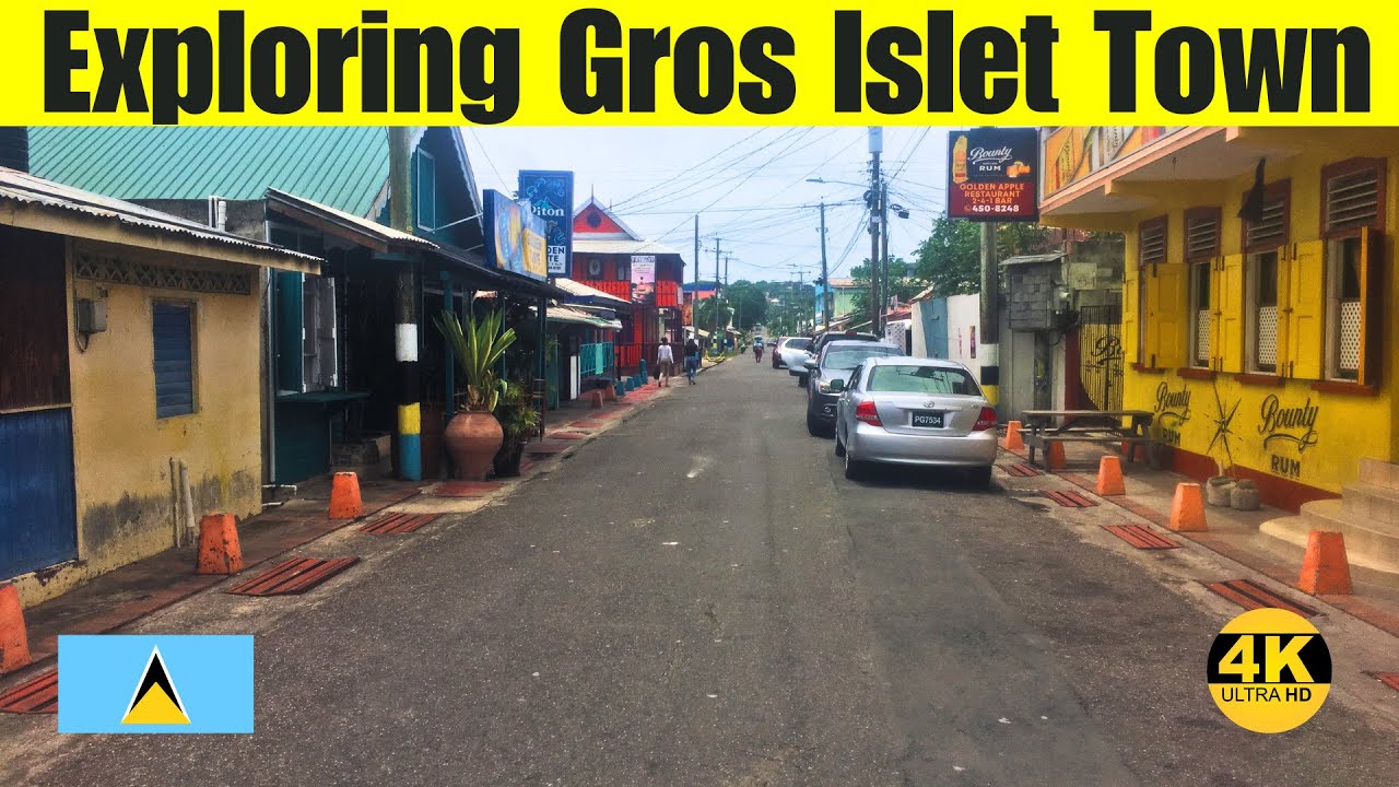 Walking in Gros Islet Town - Gros Islet Beach - Friday Night - YouTube