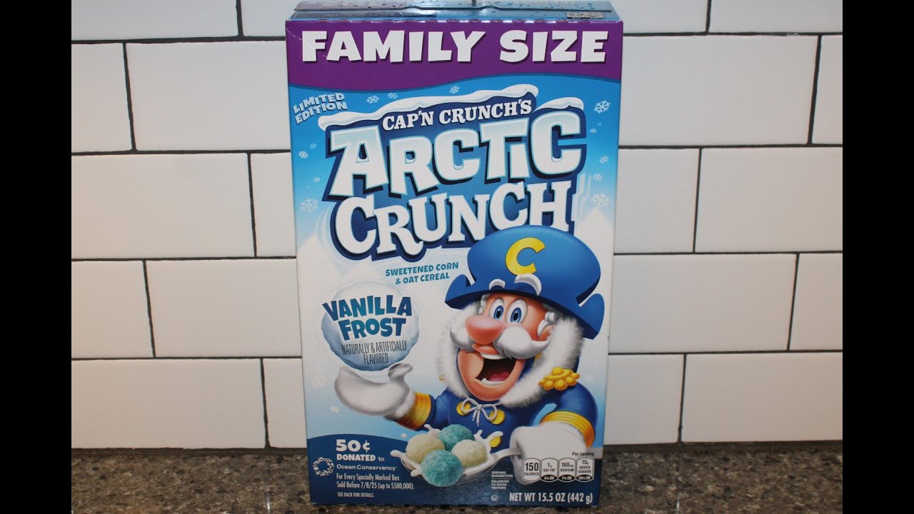 Cap’n Crunch’s Arctic Crunch Vanilla Frost Cereal Review - YouTube