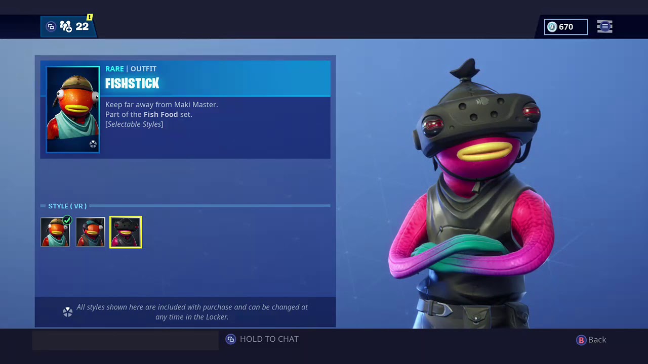 Fortnite: New Fishsticks With Selectable Styles Item Shop 5/23/18 - YouTube