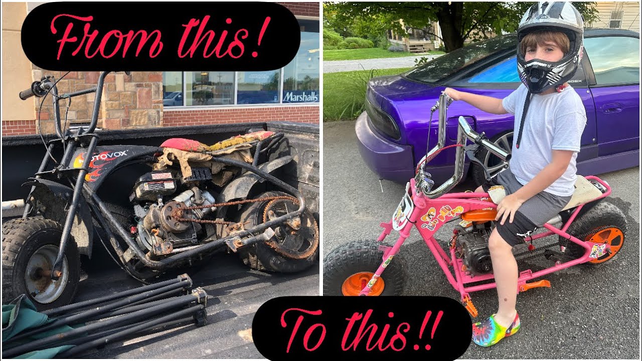 Pt.2 $1 Facebook Marketplace Motovox Mini Bike Build Stretched ...