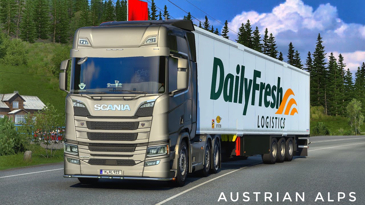 Through Scenic Austrian Alps | Scania R540 V8 | - YouTube