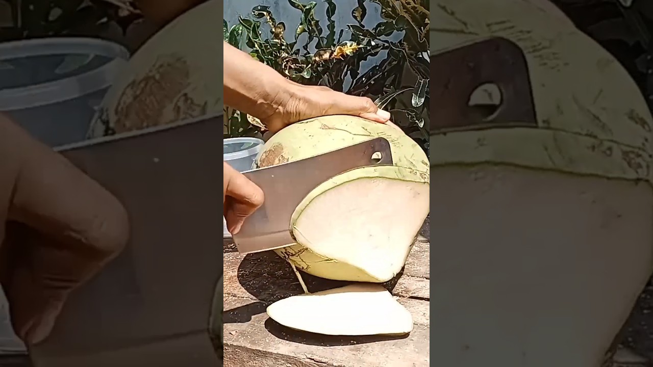 coconut cutting knife, amazing coconut peeling part 150 #cuttingskills ...