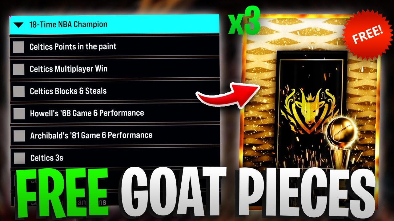 HOW TO GET *3* FREE GOAT EVENT PIECES RIGHT NOW IN NBA 2K25 MYTEAM ...