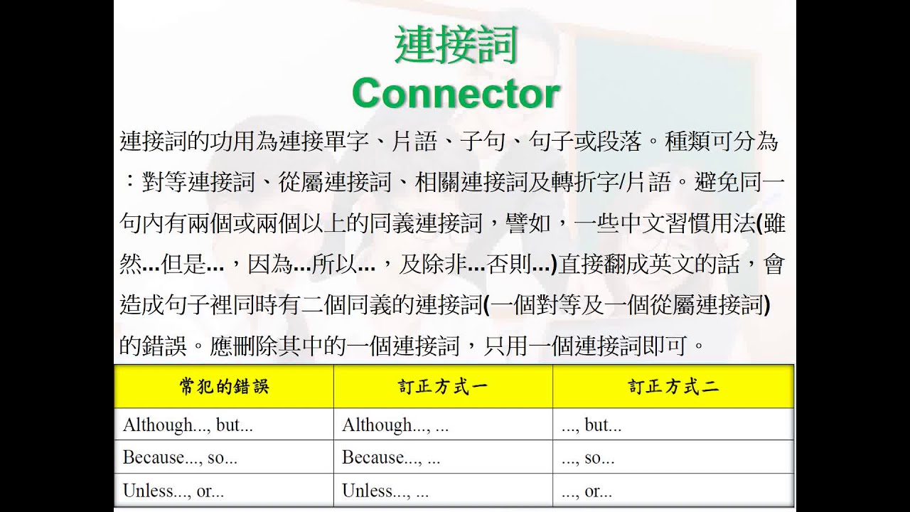 連接詞簡介 (An Introduction to Connectors) - YouTube