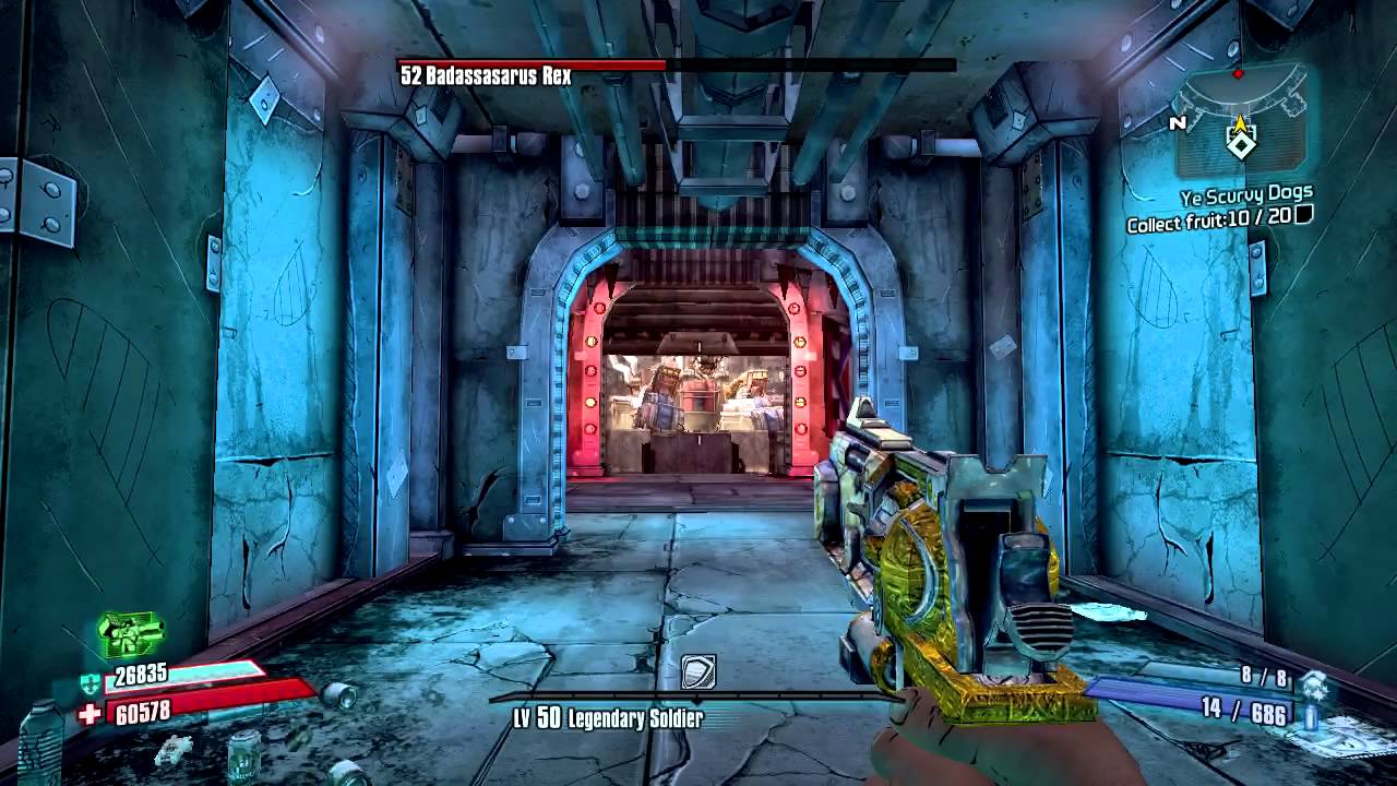 Borderlands 2 - Badassasaurus Rex defeated with Meteor Showers - YouTube