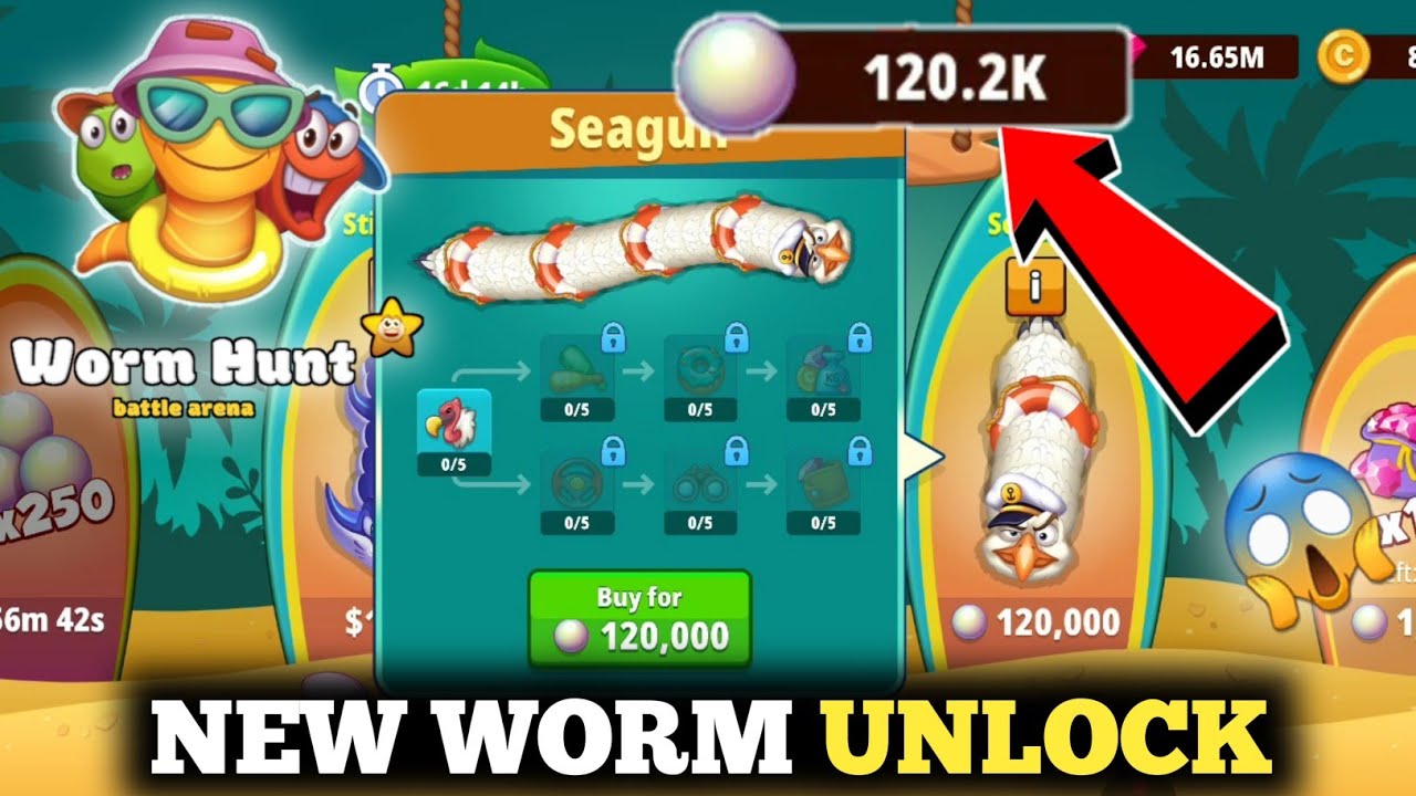 NEW EVENT WORM UNLOCK 😱 In Worm Hunt | Seagull Worm Unlock in Summer ...