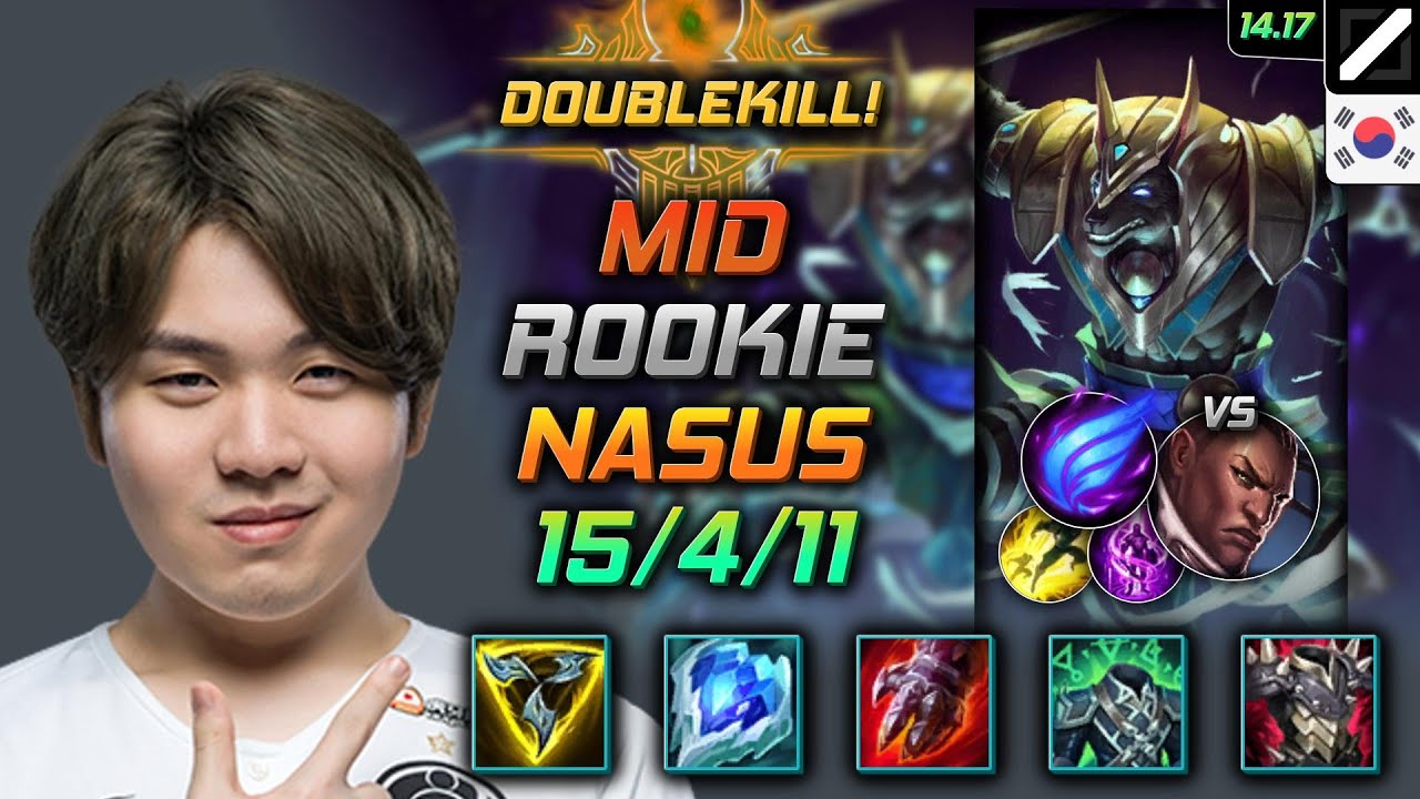 Nasus Mid Build Rookie Trinity Force Phase Rush - LOL KR GrandMaster ...