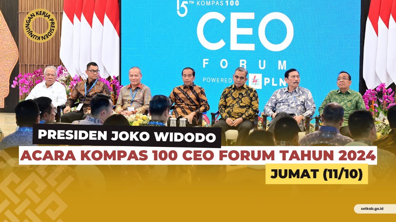 Sambutan Presiden saat Acara Kompas 100 CEO Forum Tahun 2024, Jumat (11/10) - YouTube