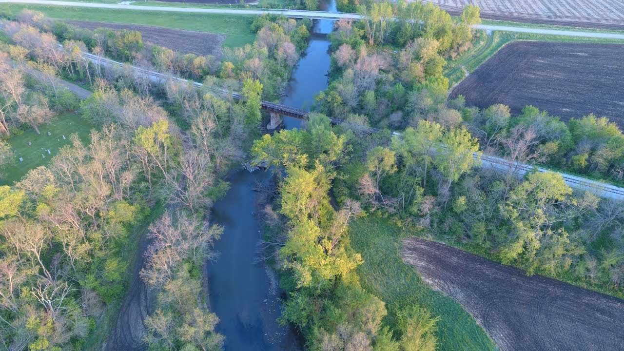 N Skunk River Railroad Bridge Drone Yuneec Typhoon H plus H+ - YouTube