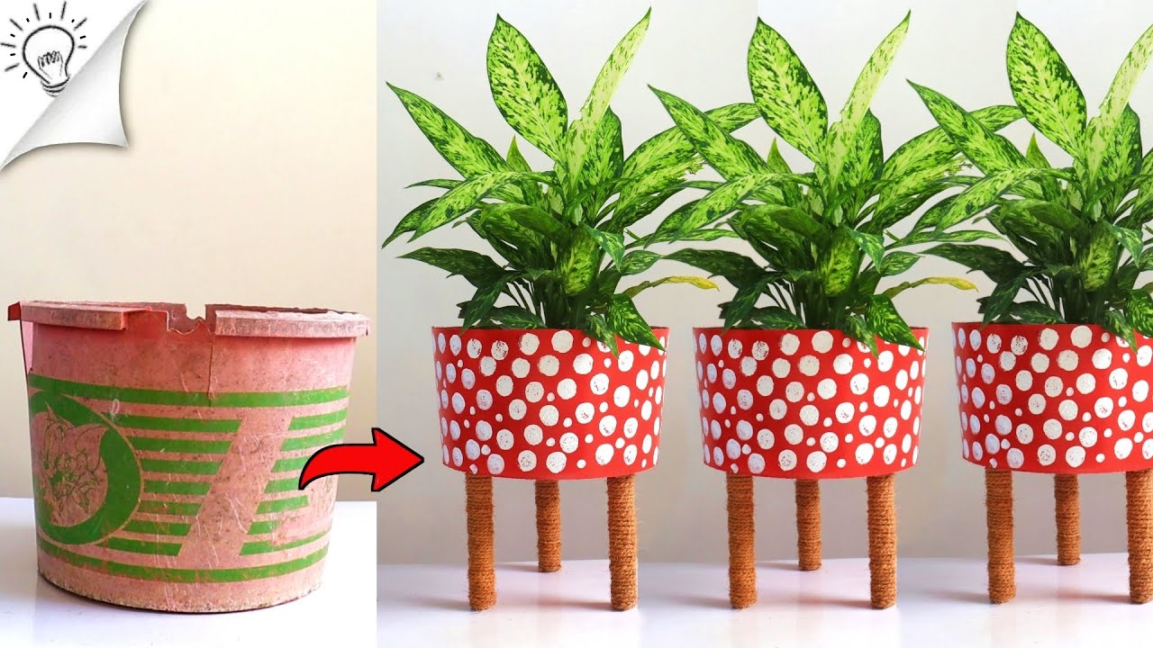 Amazing - Recycling ideas for Broken Bucket / Simple & Easy DIY Flower ...