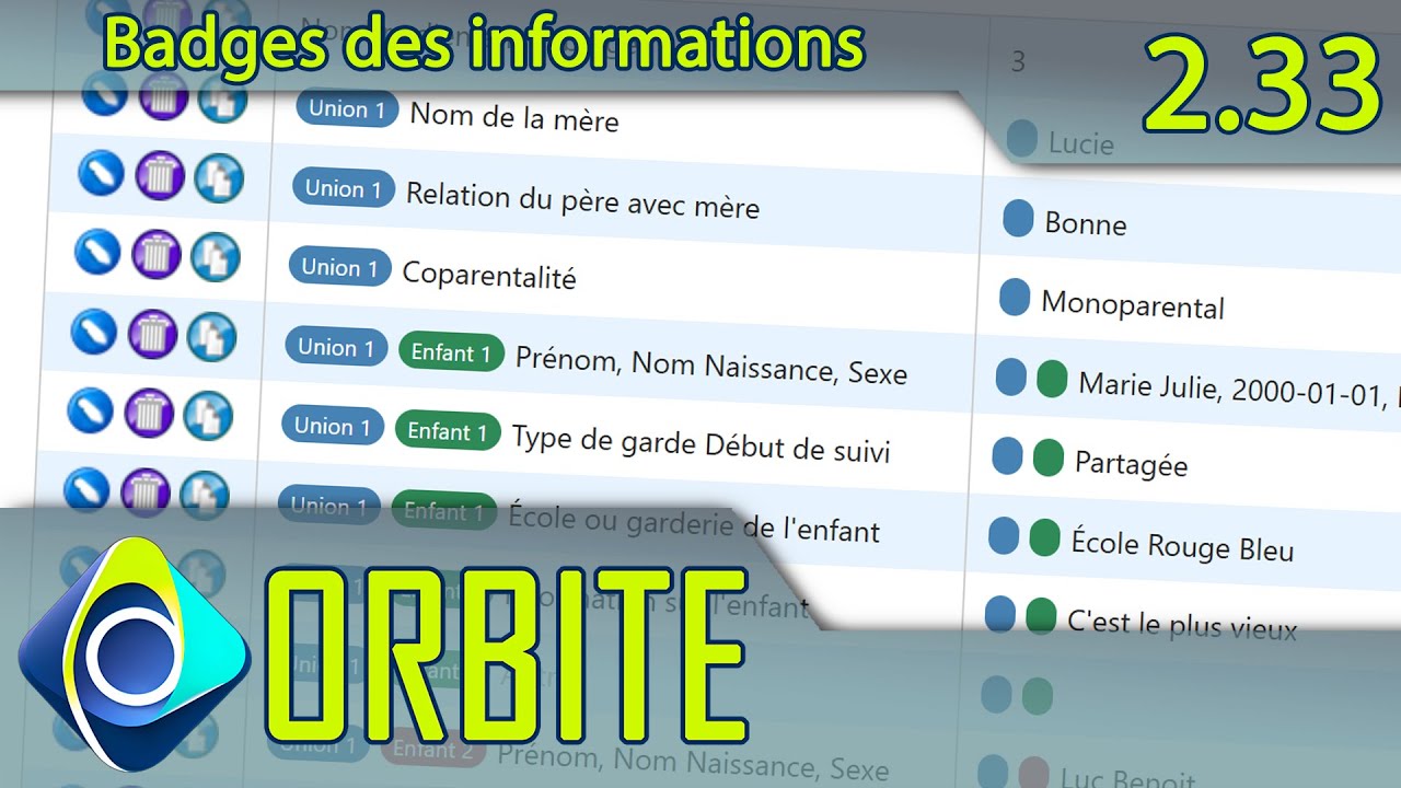 Orbite 2.33 - Badges des informations - YouTube