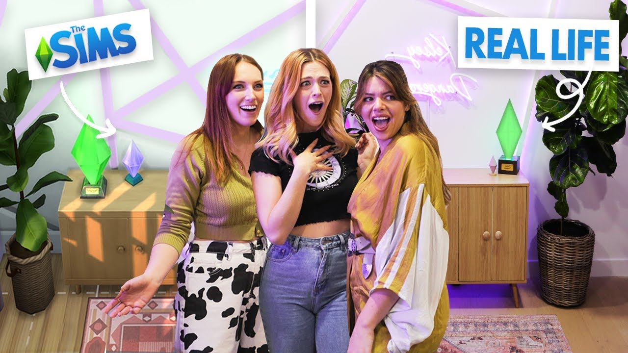 The Sims 4 design to real life room transformation - YouTube