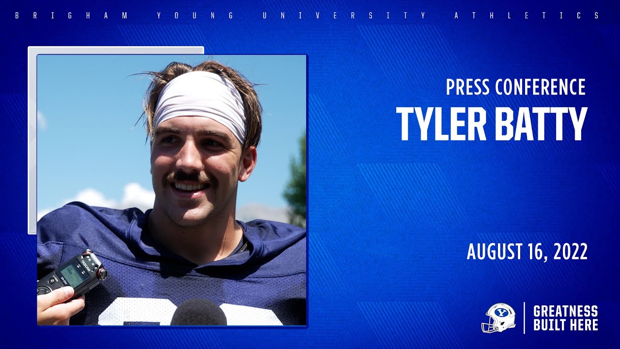 BYU Football | Press Briefing | Tyler Batty | August 16, 2022 - YouTube