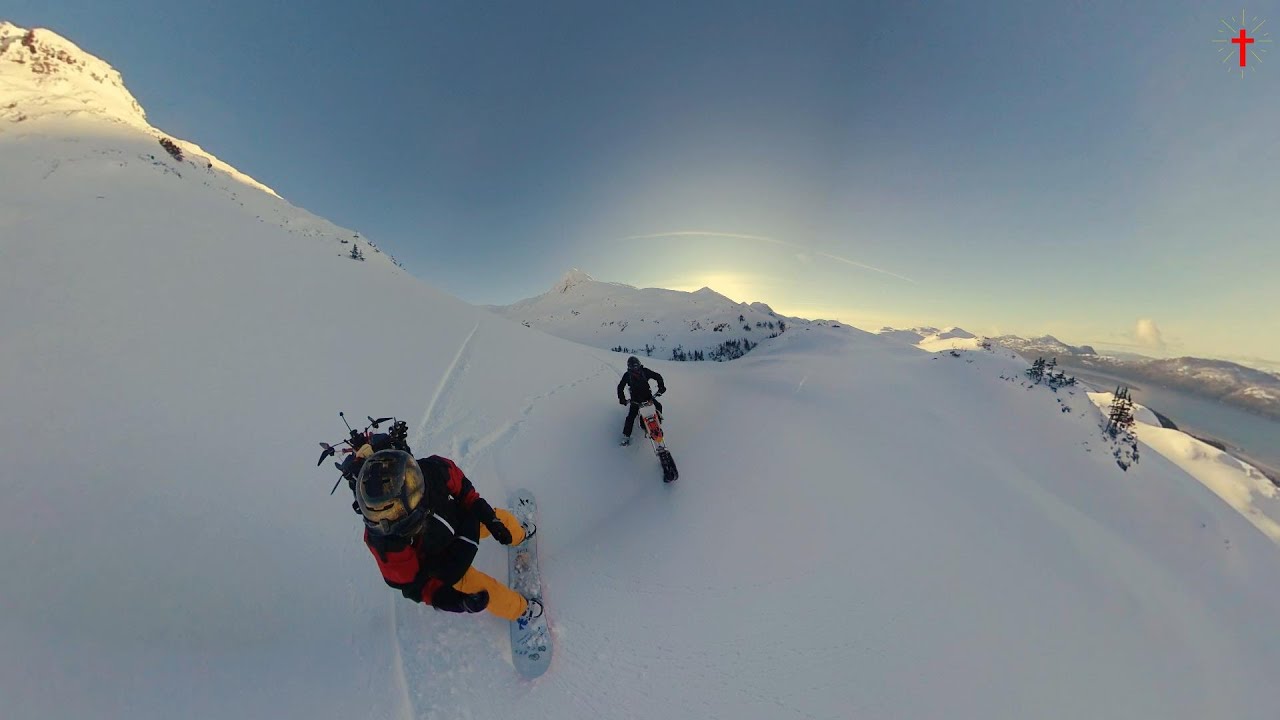 360 to 2D Snowboarding & Snow Bike Riding Alaska! - YouTube