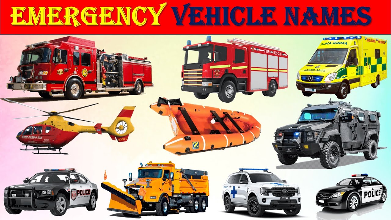 Emergency Vehicles | Learn Names of Emergency Vehicles in English ...