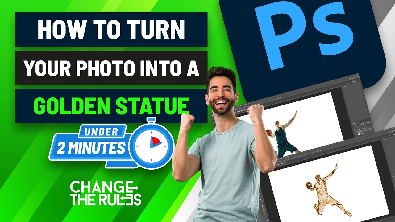 How To Turn Your Photo Into A Golden Statue - YouTube