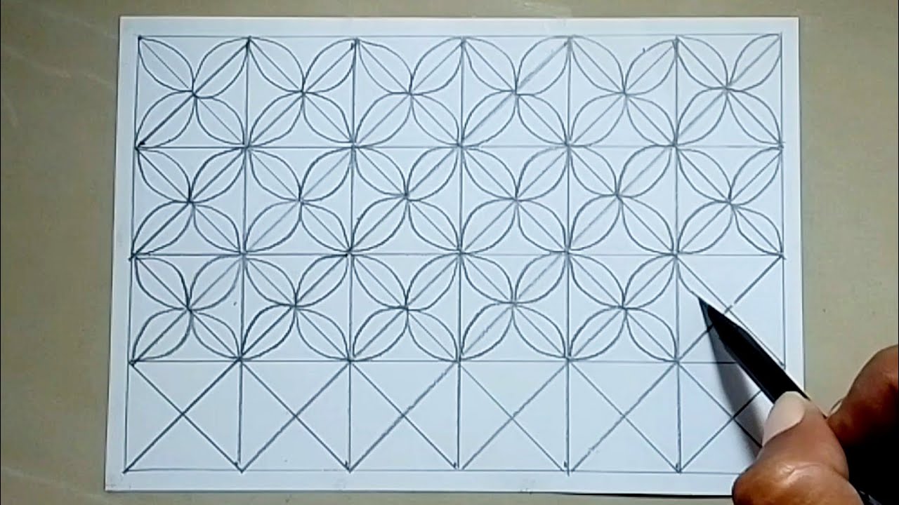 cara menggambar batik kawung yang mudah untuk pembelajaran anak SD ...