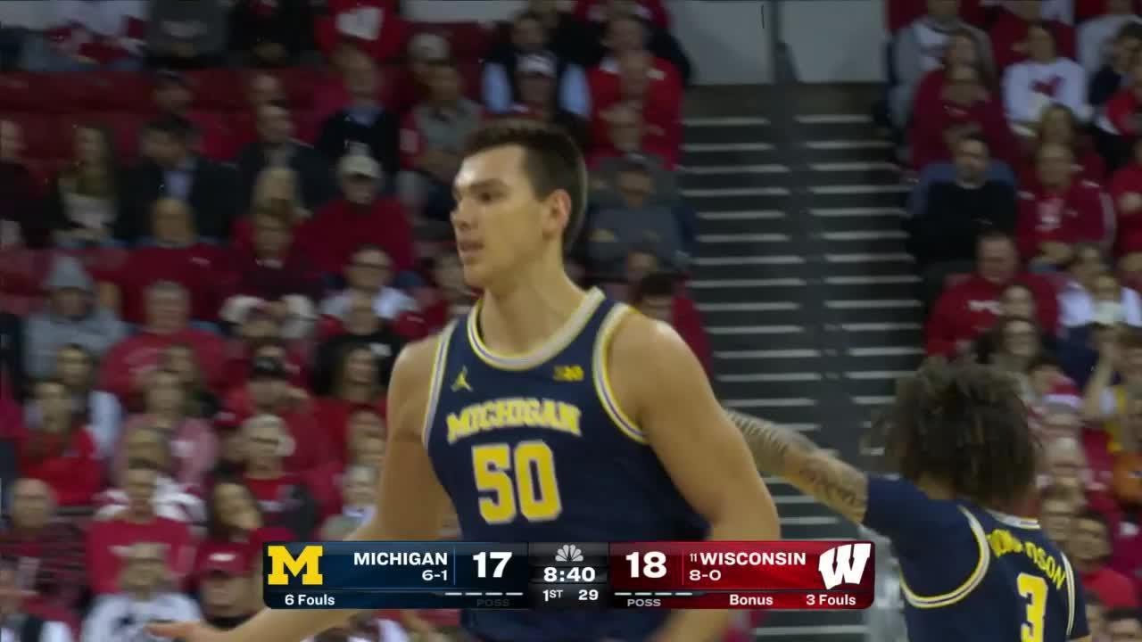 Vladislav Goldin with 5+ Dunks vs. Wisconsin | Michigan Basketball | 12 ...