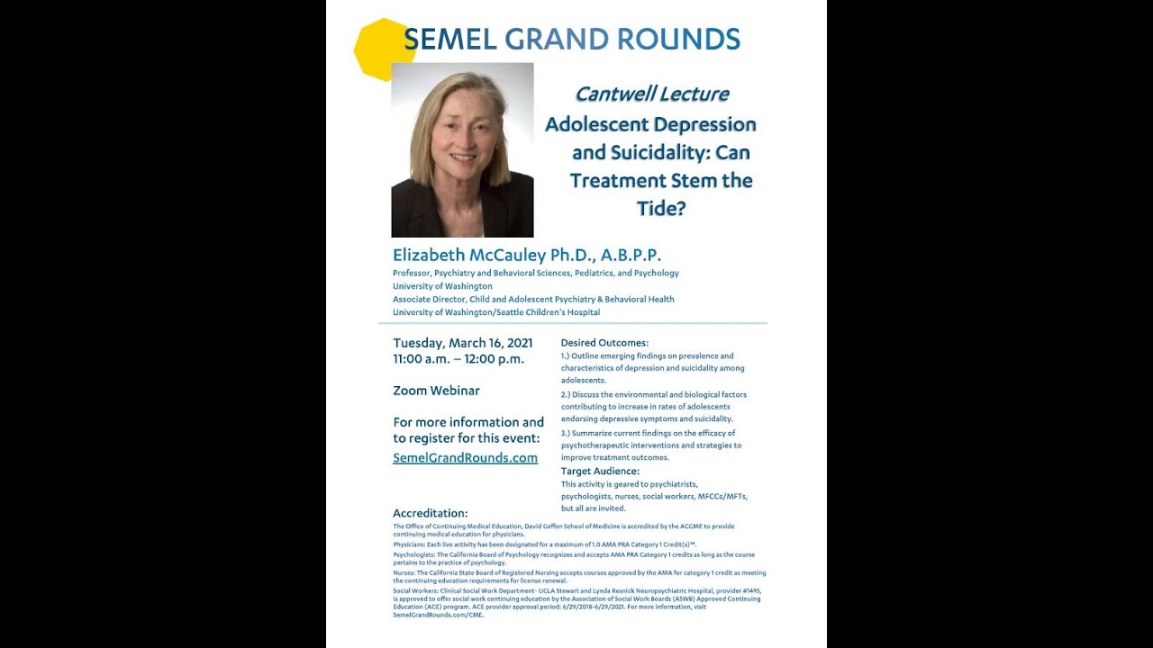 Semel Grand Rounds, 2021-03-16, Dr. Elizabeth McCauley - YouTube